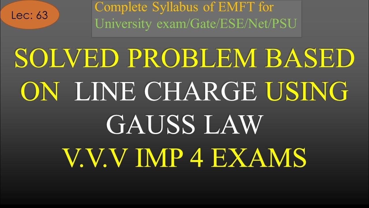 Solved Problem Based on Application of Gauss Law Part 1 | EMFT | R K Classes | Hindi | Lec 63 ...
