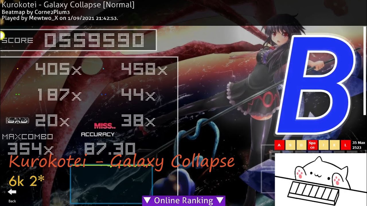Kurokotei - Galaxy Collapse 87.30% B | Osu!mania - YouTube