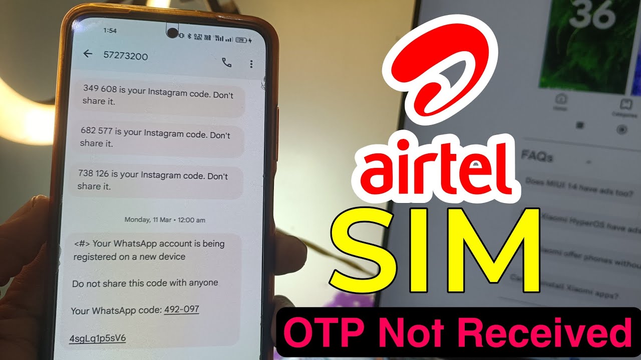 airtel sim sms otp not received - YouTube