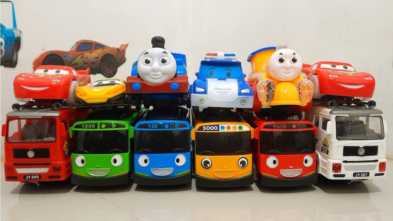 Toy Cars Tayo, Mcqueen, Dinoco, Thomas and Friends, Fire Truck, Police ...