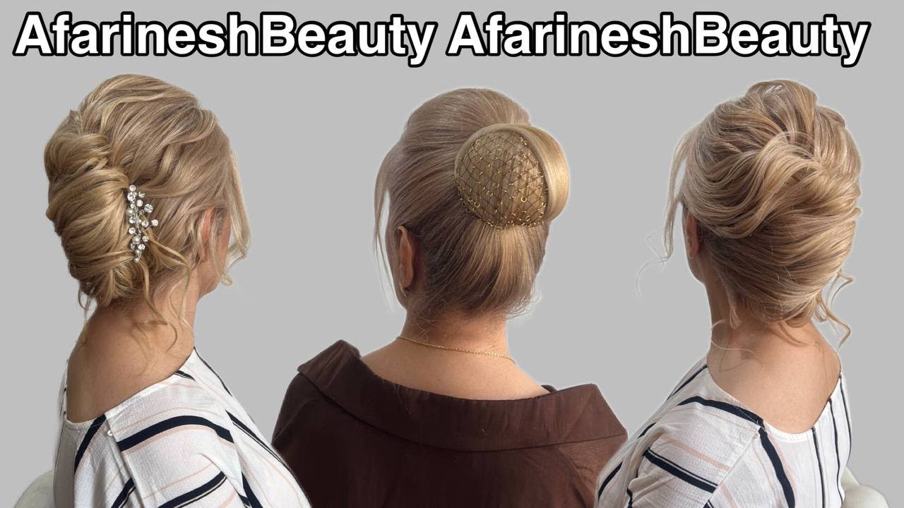 Easy Amazing Curly French Twist Updo and Easy Elegant High Bun - YouTube