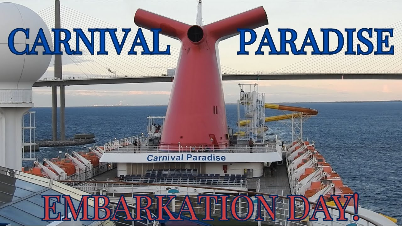 Carnival Paradise Cruise Embarkation Day sailing from Tampa Florida ...