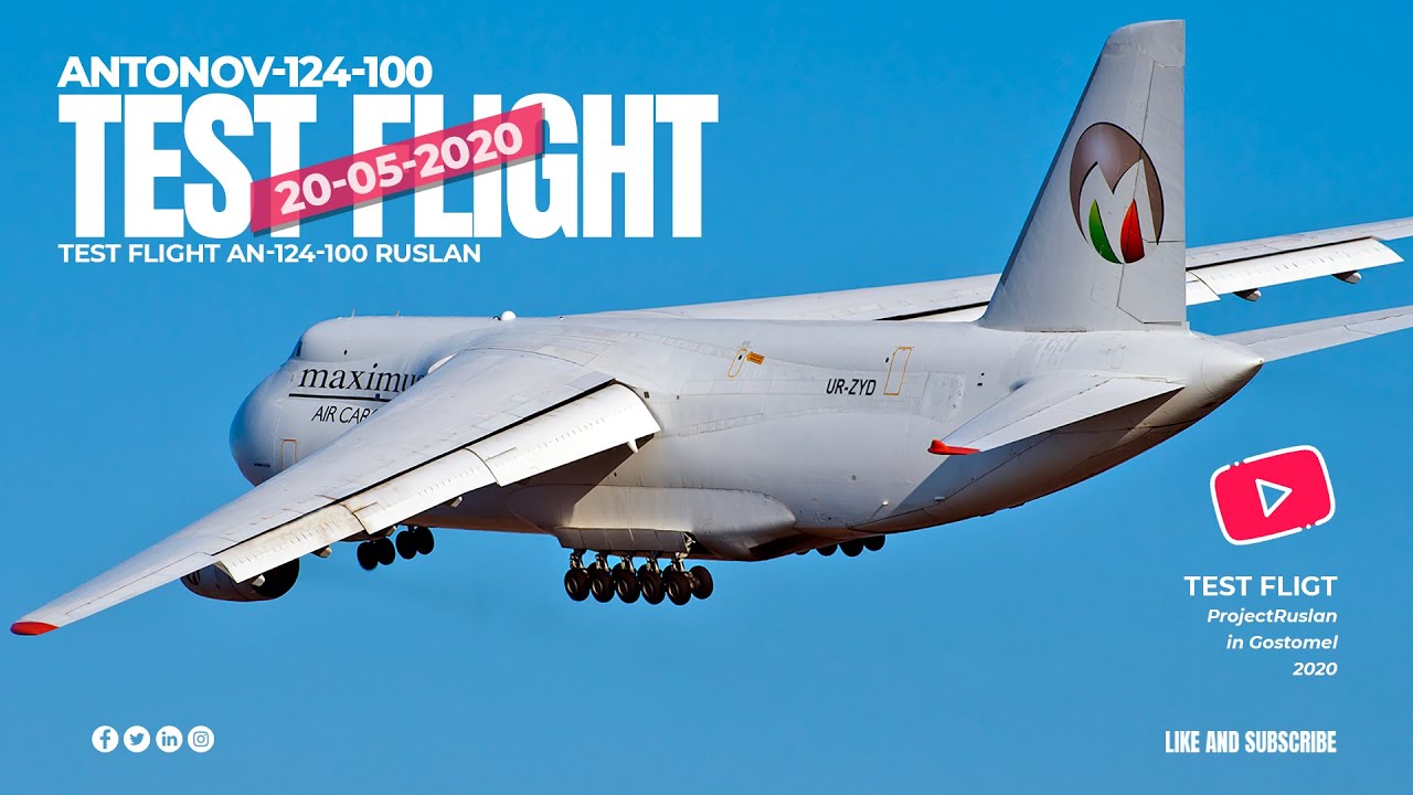 Test flight Antonov An-124 Испытательный полет Ан-124-100 Руслан 2020 ...