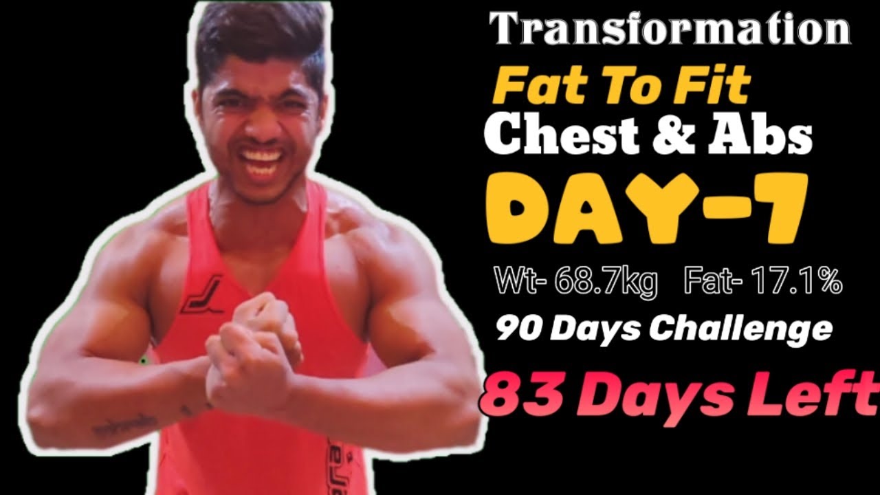 90 Days Transformation Challenge I Day-7 l Chest & Abs I At Home Gym l ...