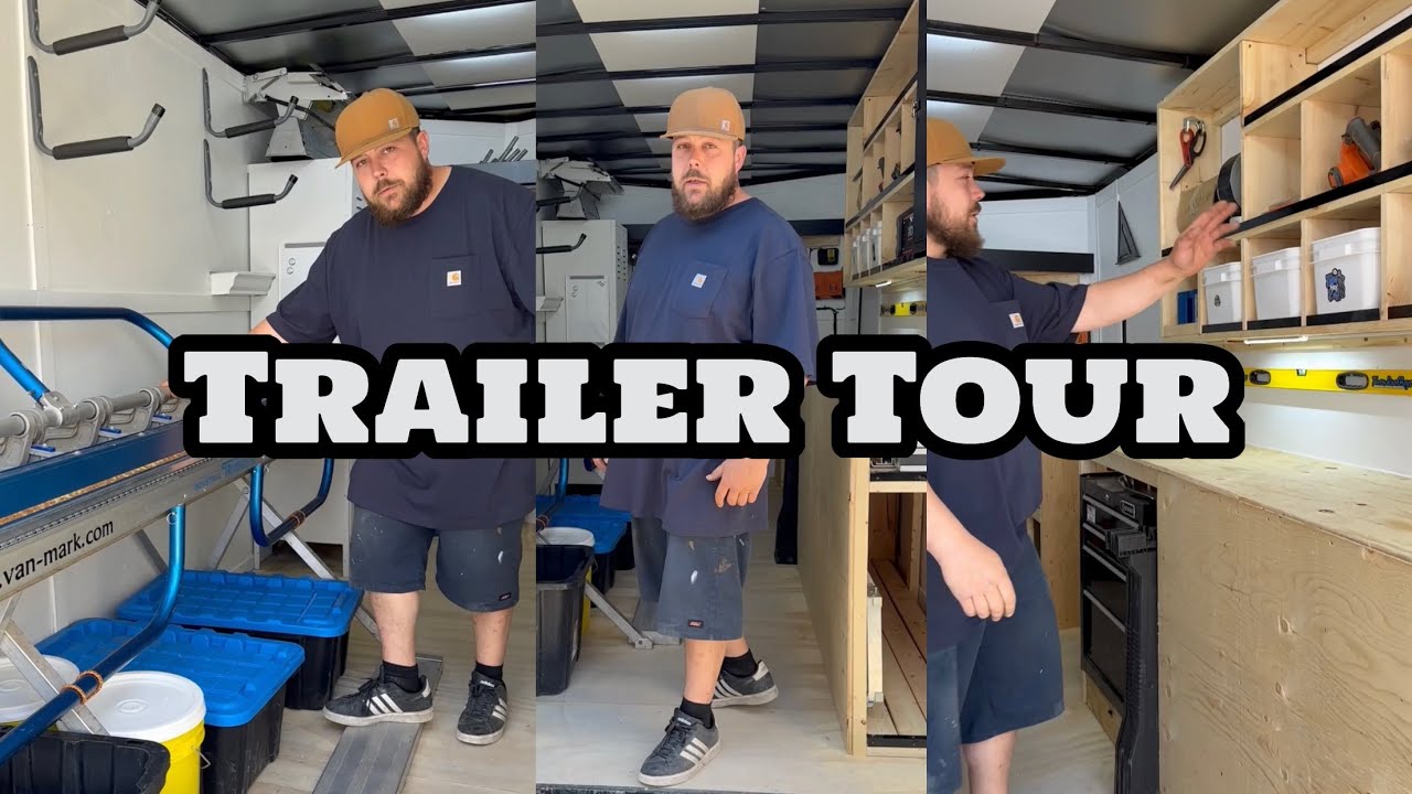 Work Trailer Tour #construction #tools #work #trailer - YouTube