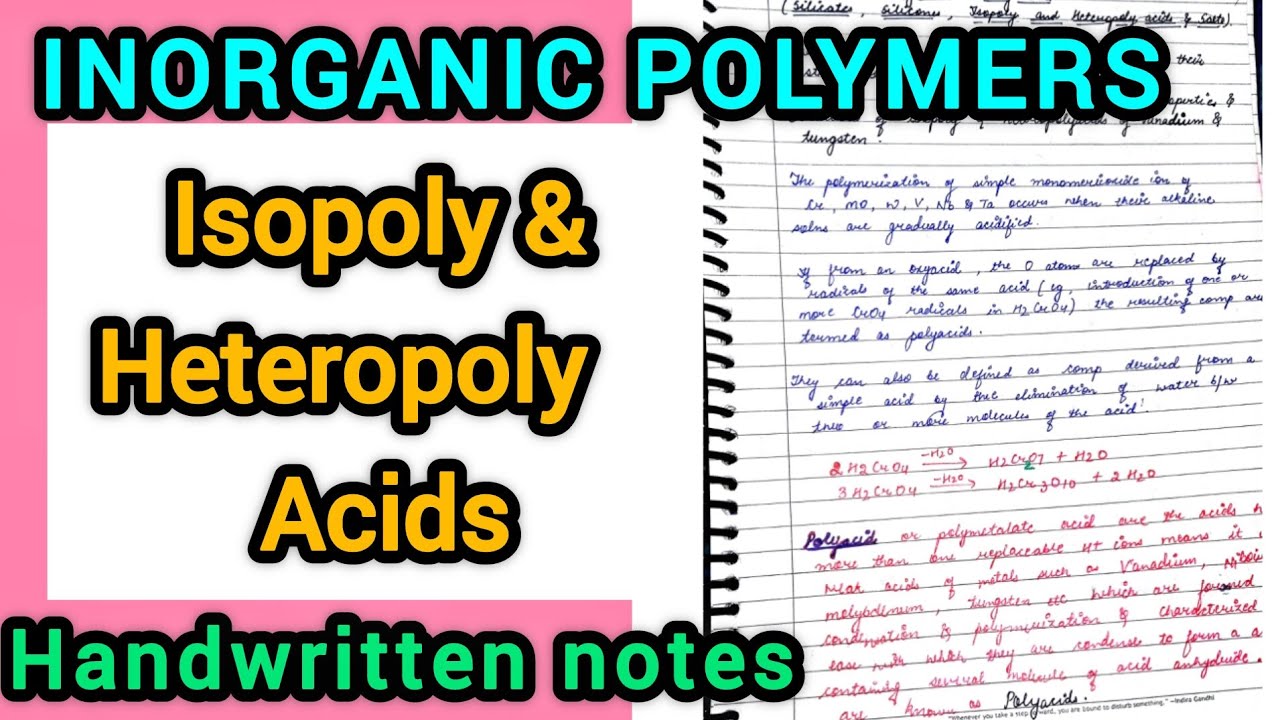 Isopoly & Heteropoly Acids - Inorganic Polymers | Inorganic Chem(MSc 2 ...