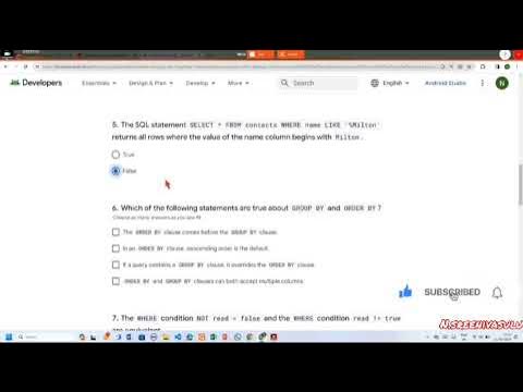 Unit 6 Data persistence, Introduction to SQL Quiz answers - YouTube