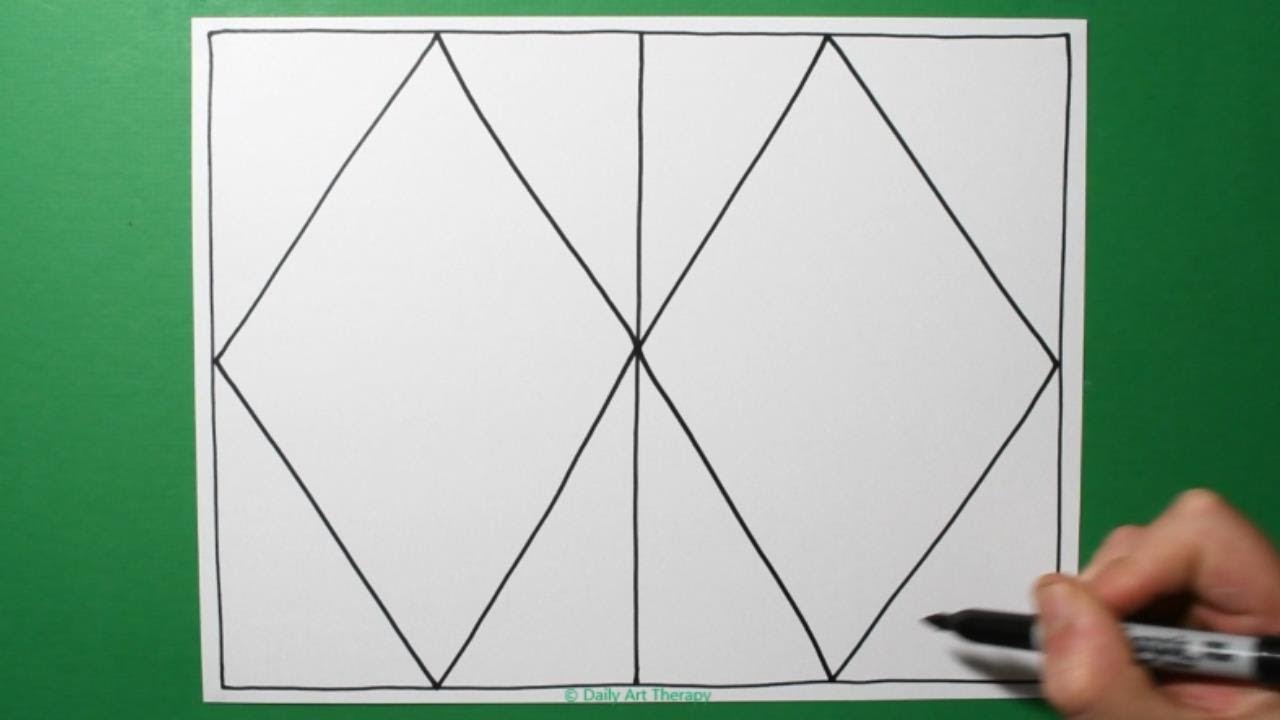 Daily Line Illusion #228 / Double Diamond 3D Pattern / Satisfying ...