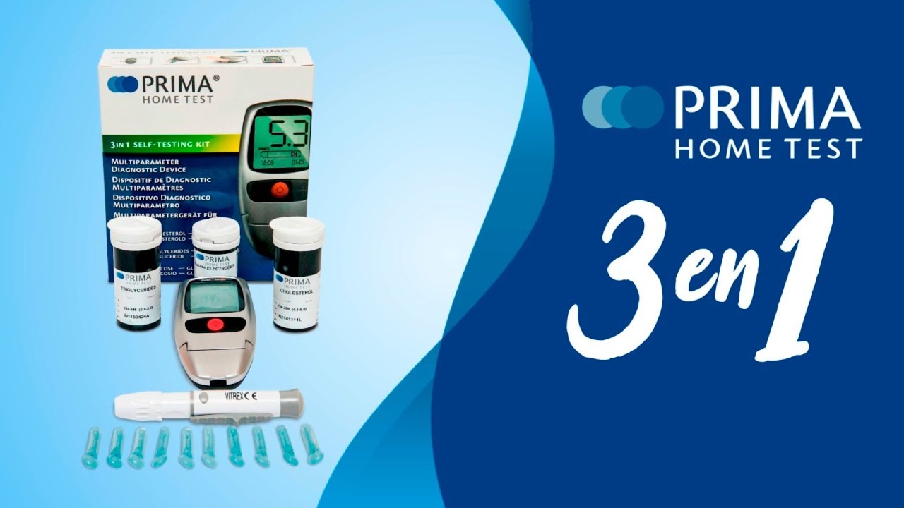 MONITOR PRIMA HOME TEST 3 EN 1: COLESTEROL, GLUCOSA, TRIGLICÉRIDOS EN ...