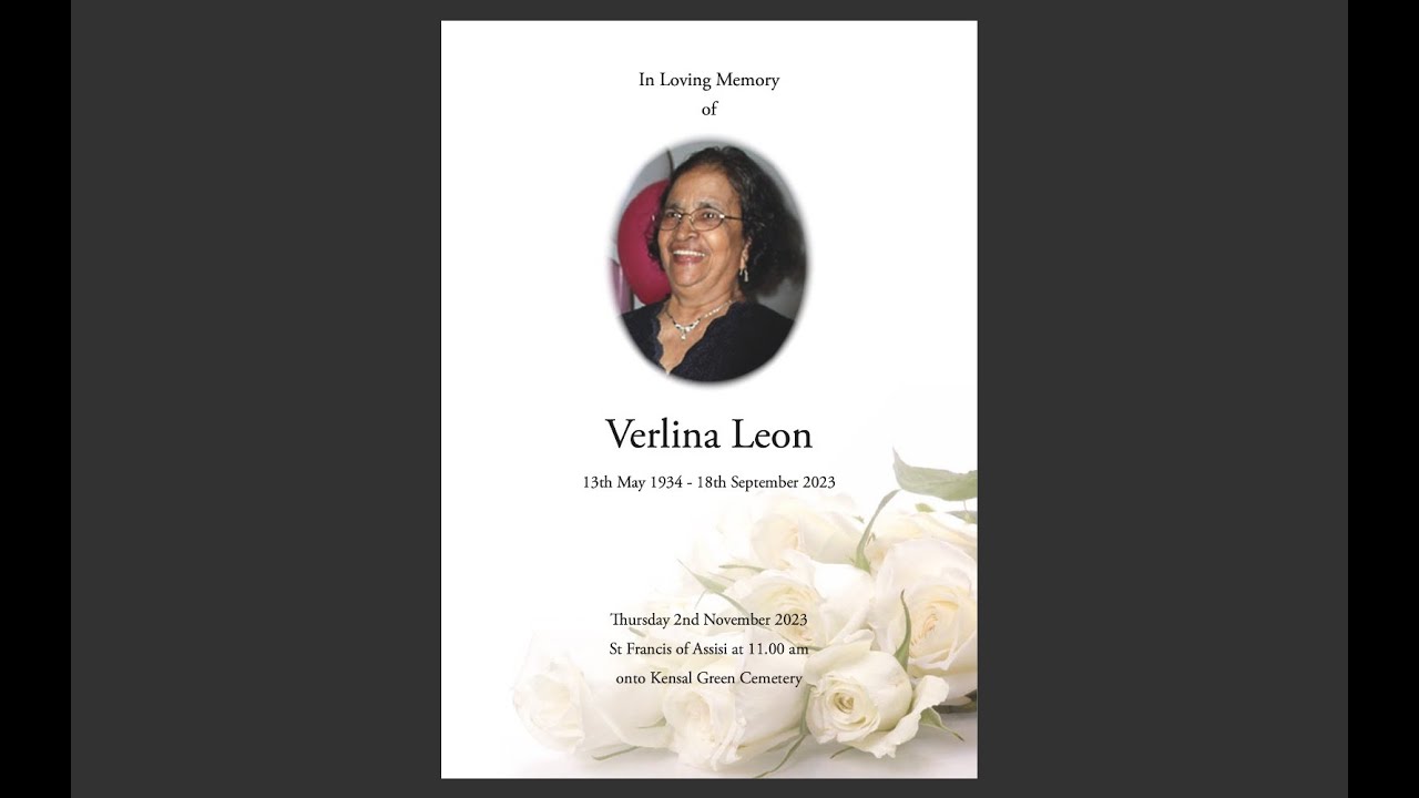 In Loving Memory of Verlina Leon - YouTube