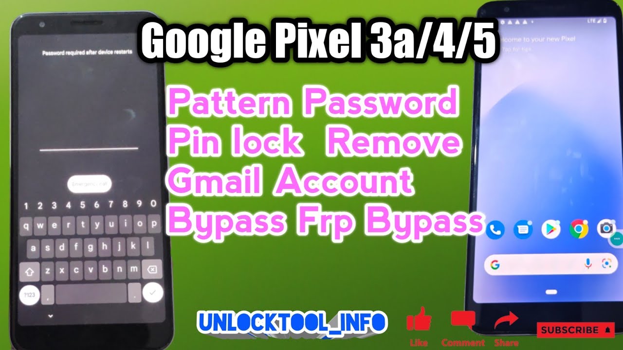 Google Pixel 3a /4/5 Screen Lock Remove And Gmail Bypass With PC How To ...