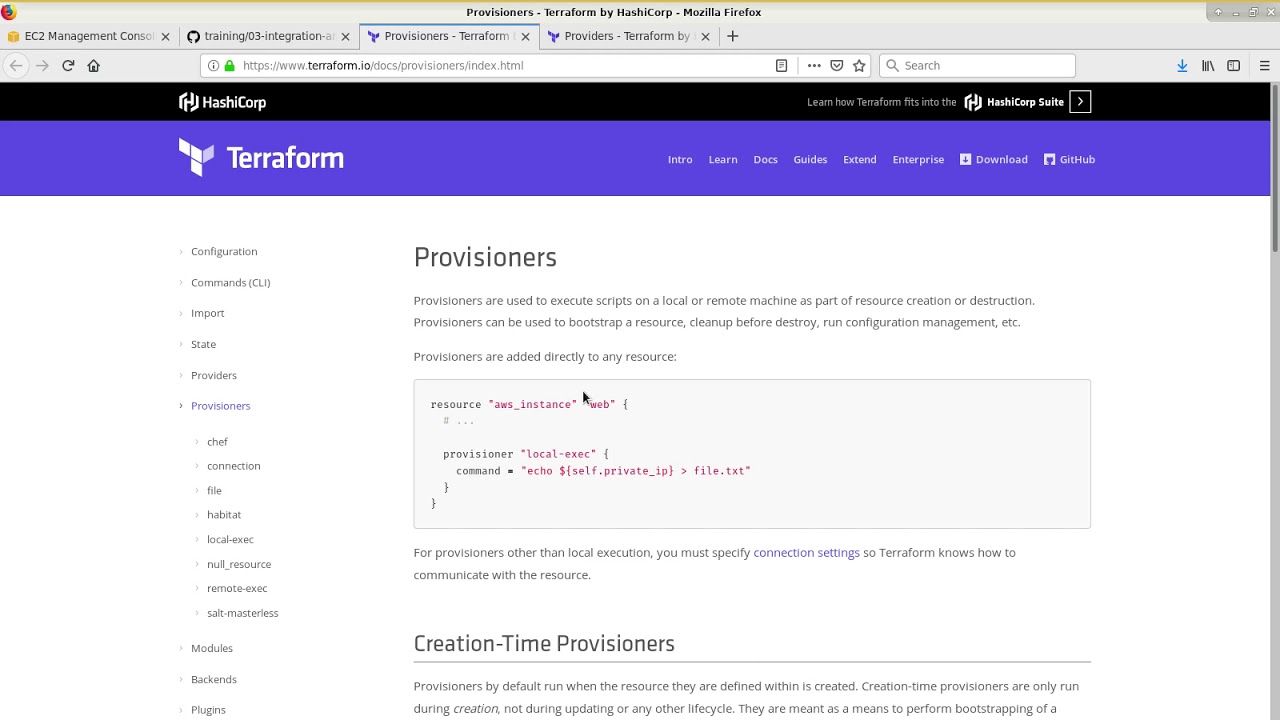 Terraform 101 ( Cours 4 - p1 - Presentation provisionner Terraform ) - YouTube