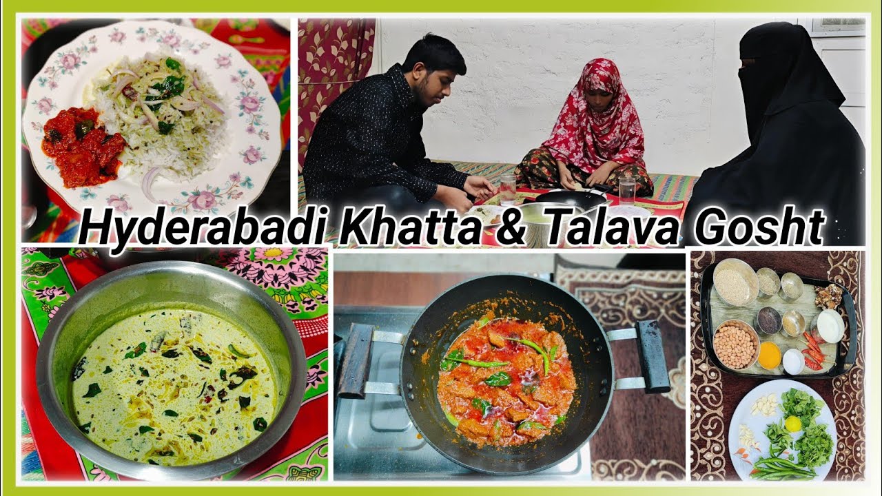 Hyderabadi phalli Til Ka Khatta & Tala Hua Gosht | Family Vlog - YouTube