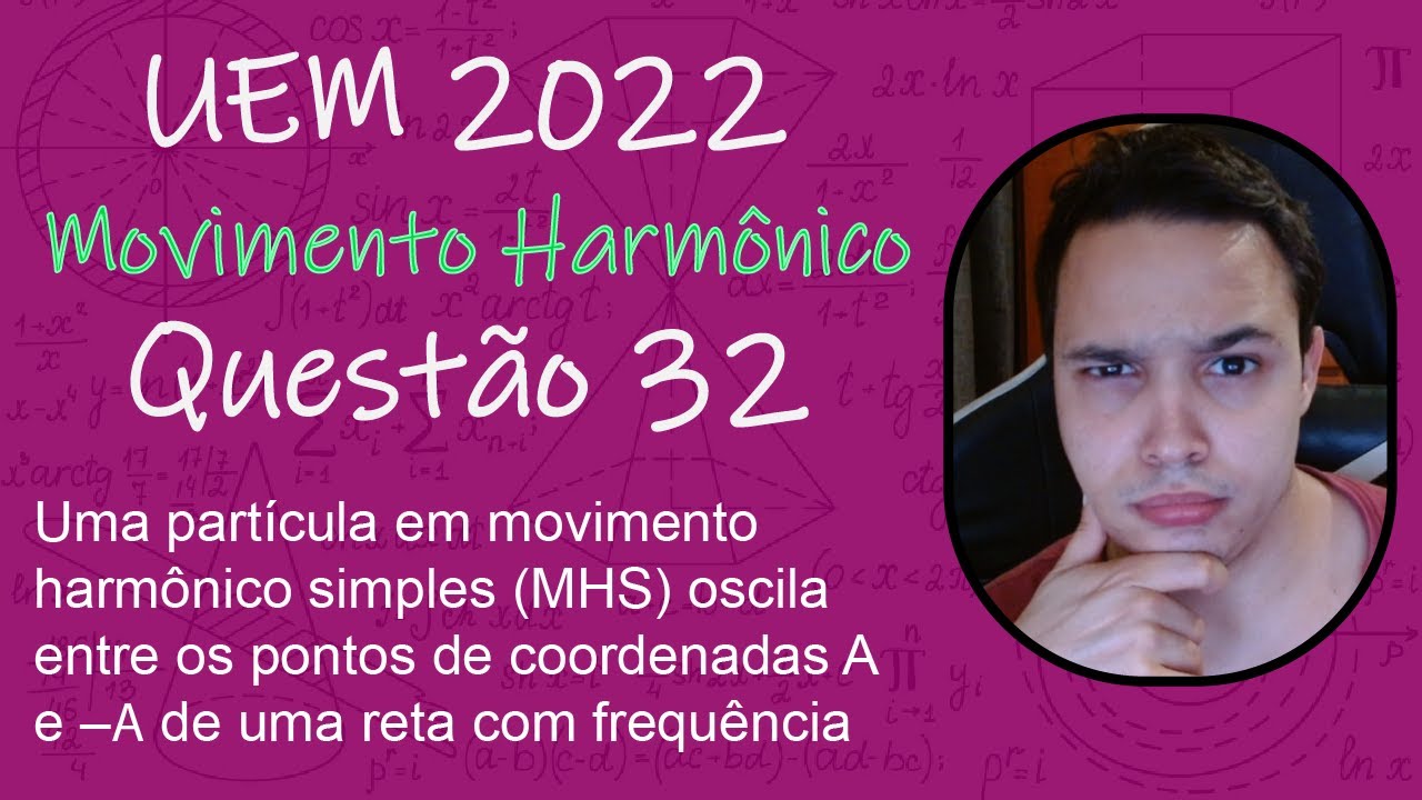 UEM 2022 - Uma partícula em movimento harmônico simples (MHS) oscila ...