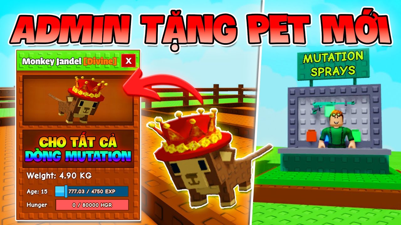 ADMIN TẶNG PET MỚI MONKEY JANDEL KĨ NĂNG QUÁ BÁ ĐẠO | Xuyen Roblox ...