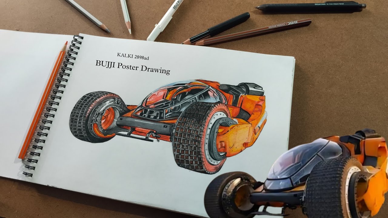 KALKI 2898ad Movie BUJJI Poster Drawing - YouTube