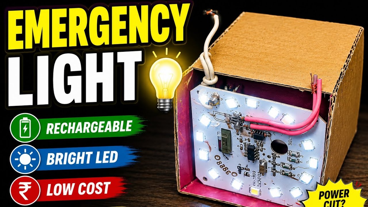 💡 Homemade Emergency Light DIY | Cardboard Box Project - YouTube