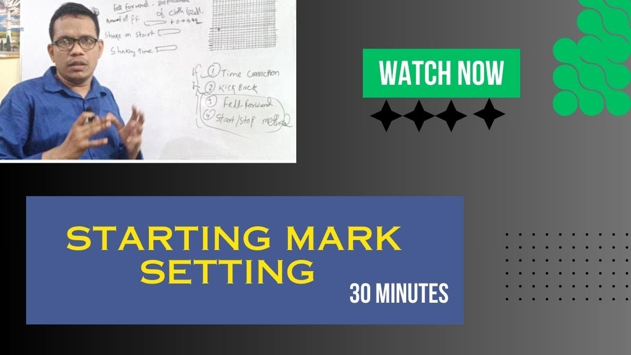 Starting/stop mark setting in toyota loom. - YouTube
