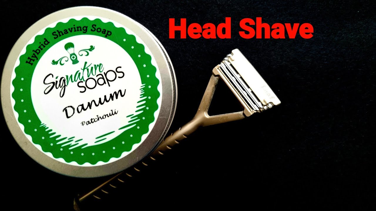 Head Shave using Signature Soaps Danum and The Leaf Razor. - YouTube