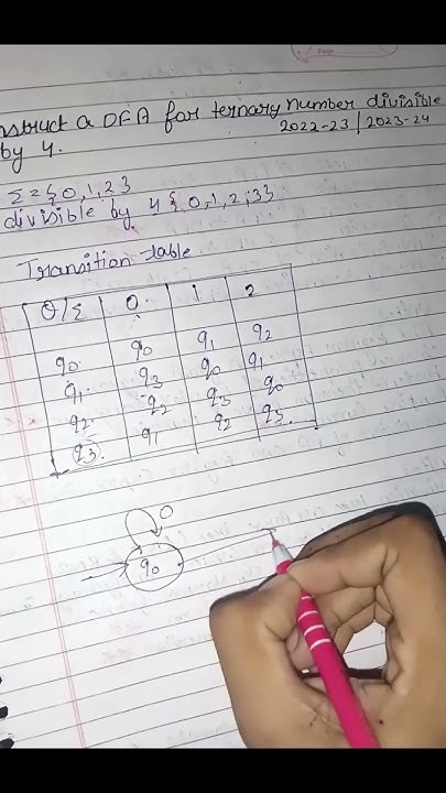 Construct a dfa from ternary number divisible by 4 | Tafl | most important question#trending ...