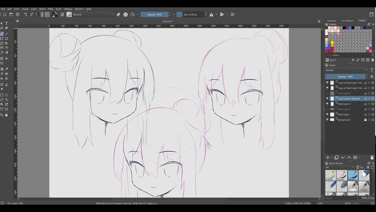 Practicing How to Draw Hair Buns - YouTube
