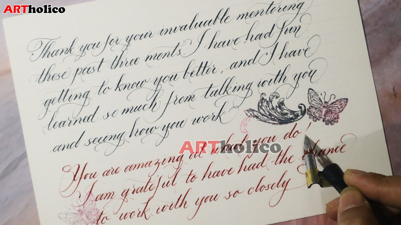 Handwriting a Letter English Practice Calligraphy for Beginners - YouTube