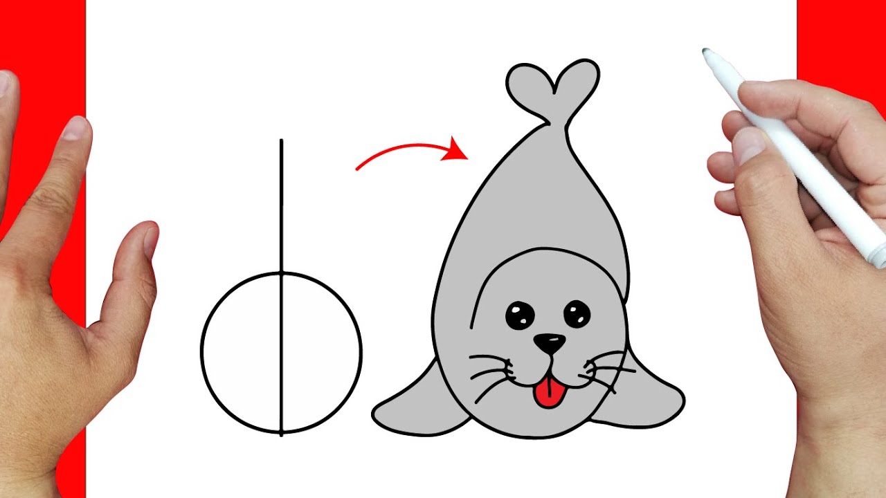 Truco para dibujar una Foca paso a paso | Dibujos fáciles - YouTube