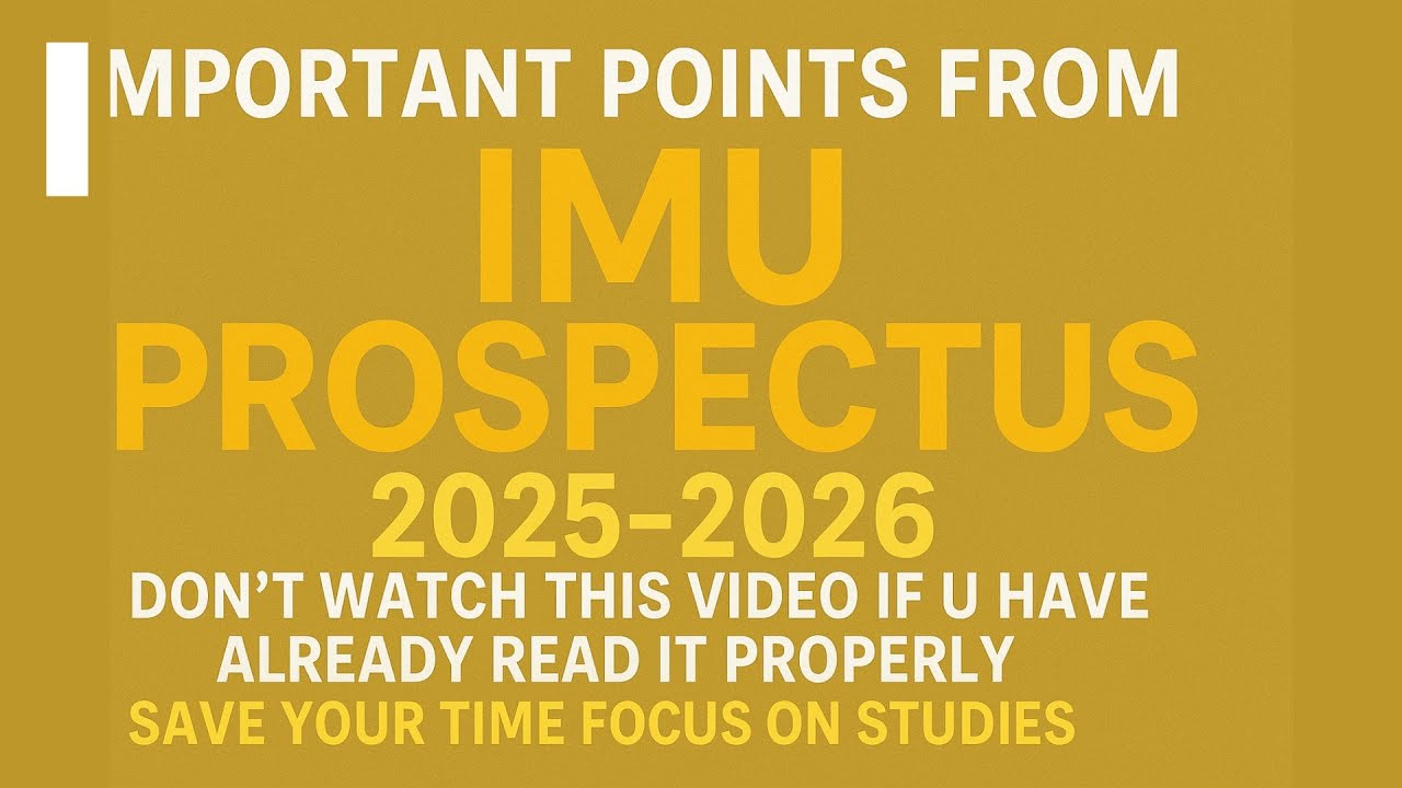 Important points from IMU Prospectus 2025-2026 - YouTube