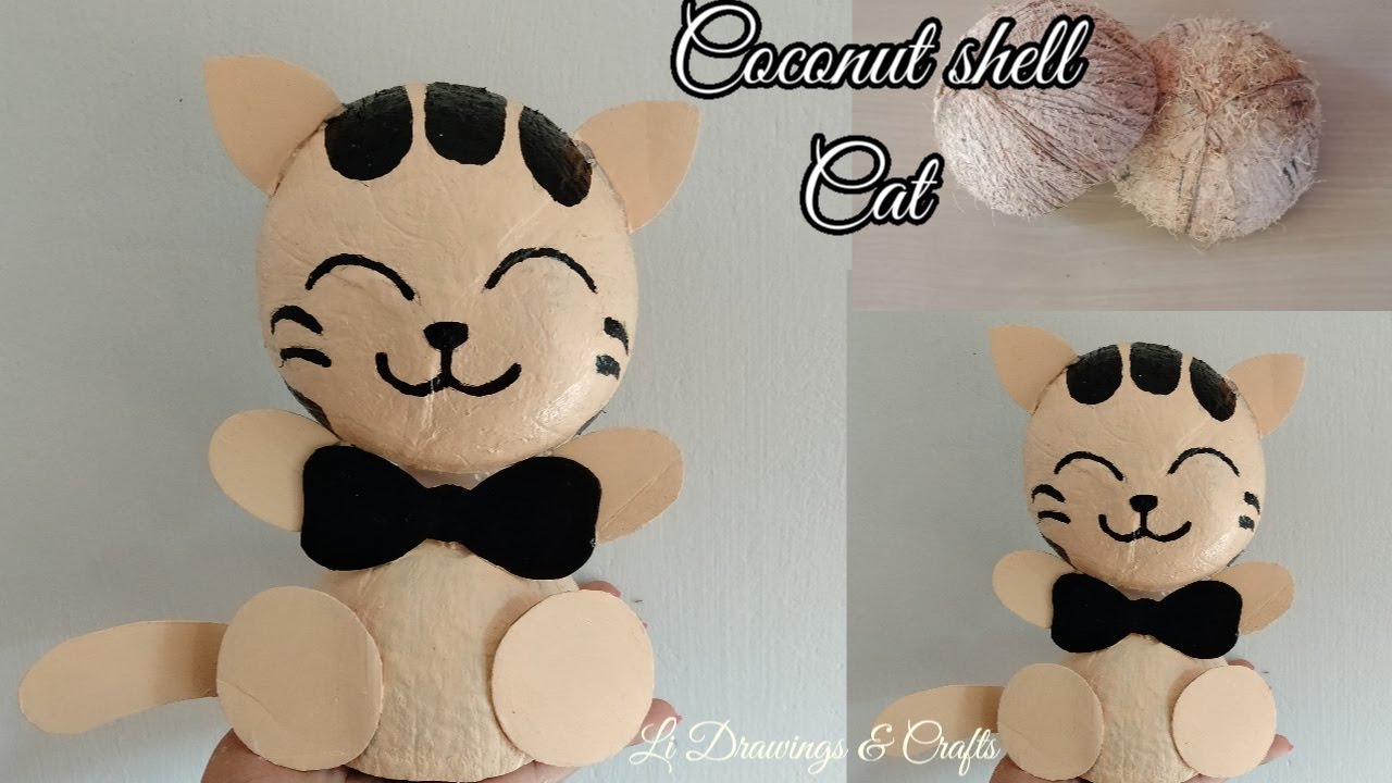 Coconut Shell Crafts\Cat Making from Coconut Shell\Coconut Shell Craft ...