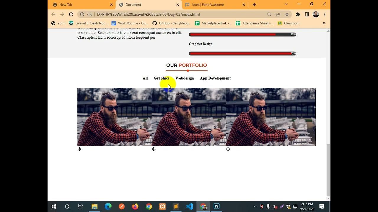 Php With Laravel Frameworkseip Project Day 04 Second Psd Youtube