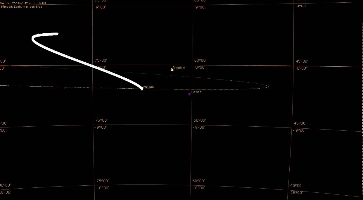 Animation of Venus apparent retrogradation loop May/June 2012 by Robert ...