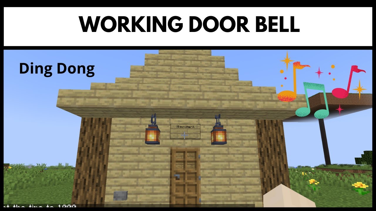Minecraft || Simple Working doorbell || how to make working doorbell in ...