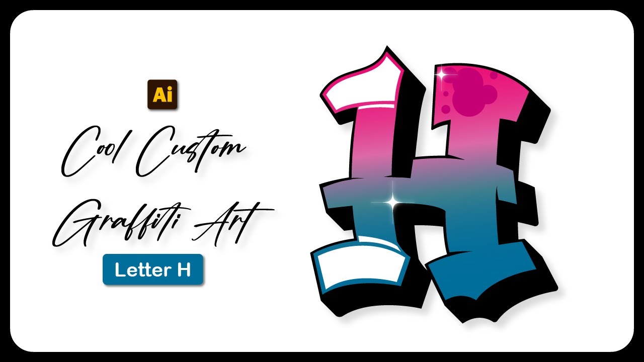 How to draw graffiti letters in illustrator | Graffiti H | Digital Art ...