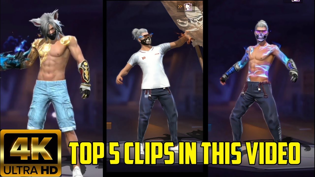 TOP 5 ULTRA HD QUALITY CLIPS | NEW TREND 🔥 | FREE FIRE CLIPS PACK 💫 ...