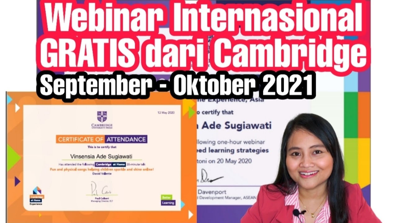 Webinar Internasional dari Cambridge | September - Oktober 2021 | Free ...