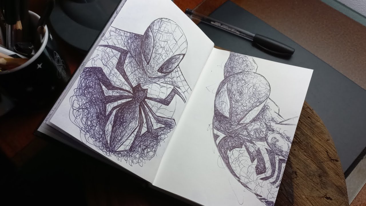 |ASMR| Drawing Spider-Man (Symbiont) SKETCHBOOK 🖋💫 - YouTube