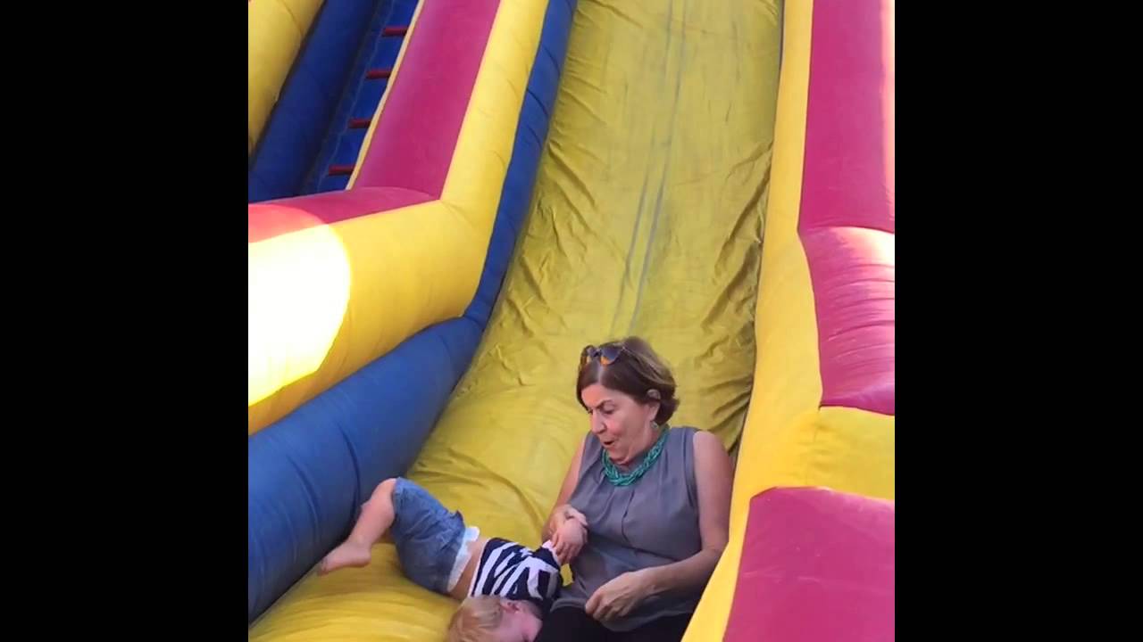 Bounce house slide fail - YouTube