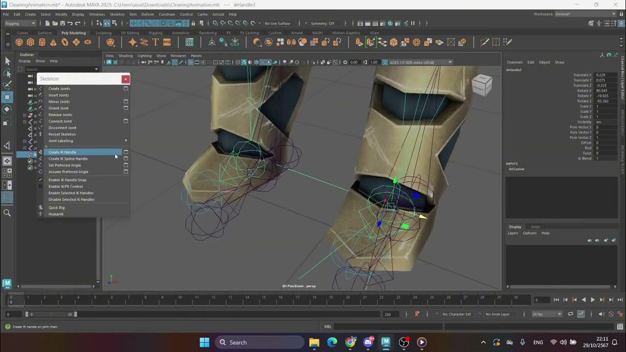 Inverse kinematic Animation for leg - YouTube