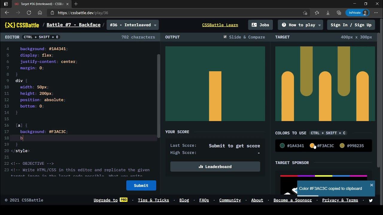 CSS Battle Target #36 | Interleaved | All cssbattle.dev solutions - YouTube