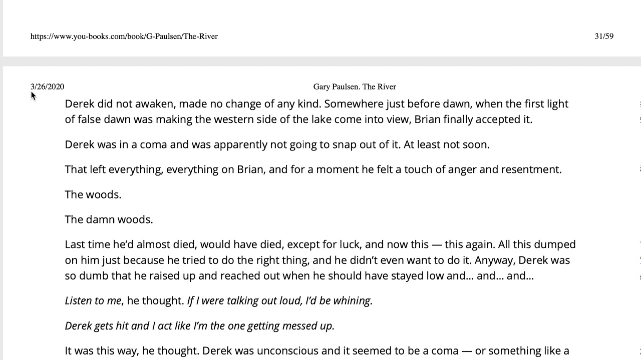 The River - Chapter 12 audiobook - YouTube