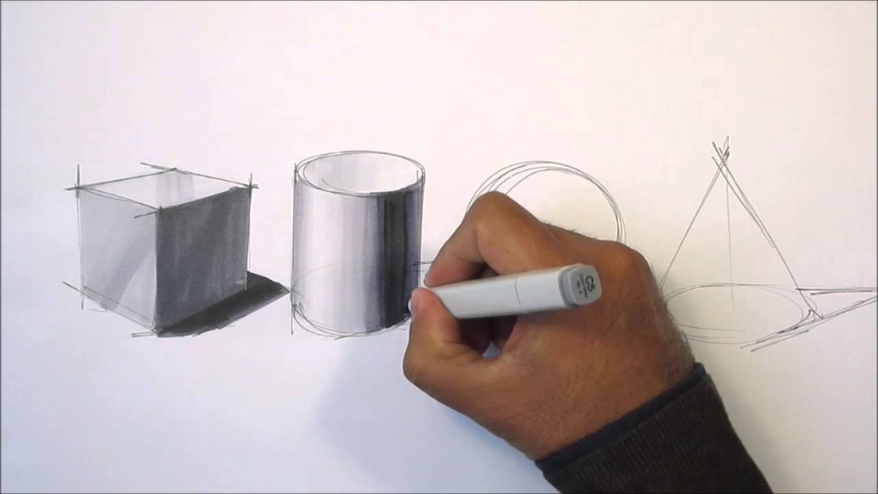 sketching basic forms - YouTube