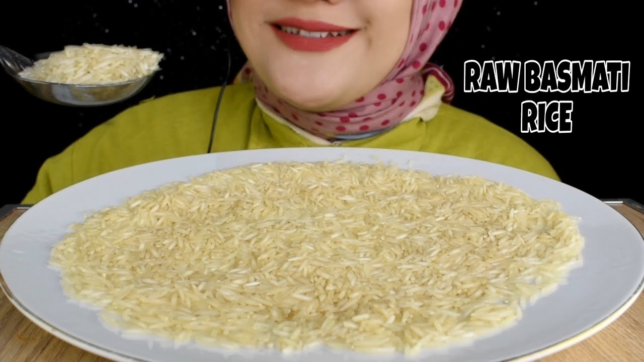 ASMR RAW RICE EATING || RAW BASMATI RICE || MAKAN BERAS BASMATI MERK ...