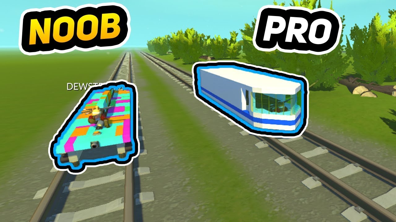 NOOB vs PRO Drag Racing with Trains!! (Scrap Mechanic Gameplay) - YouTube