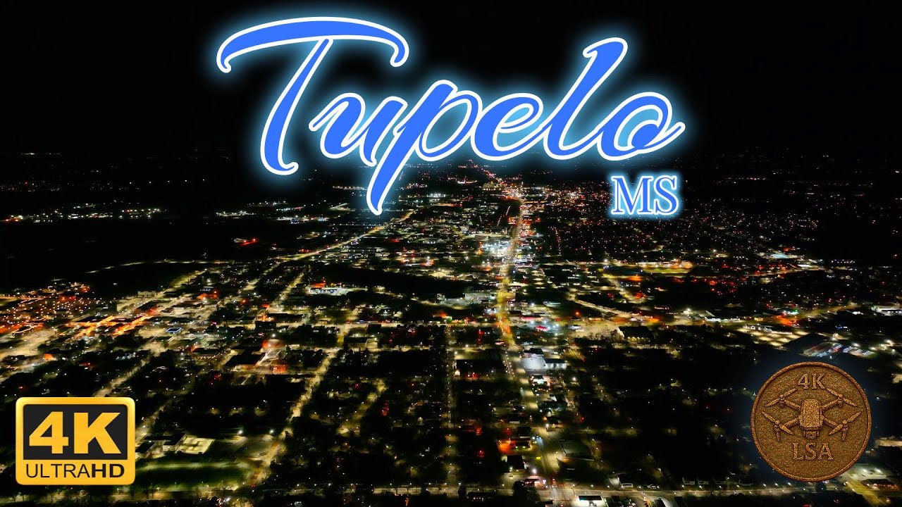 Drive and Fly in 4k-Tupelo, MS Night /Upbeat / Travel / Synth / Happy ...