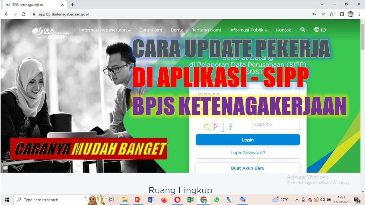 cara update data tenaga kerja pada akun sipp online - YouTube