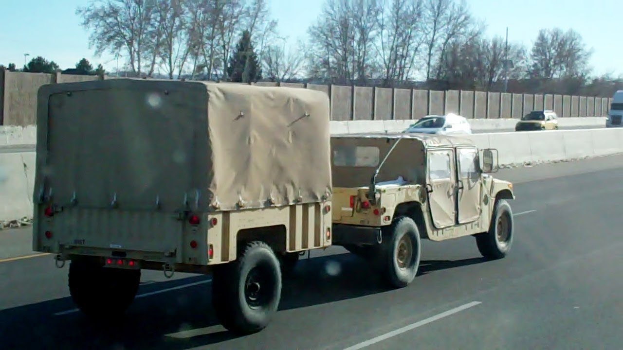 Military Hummer With Trailer - YouTube