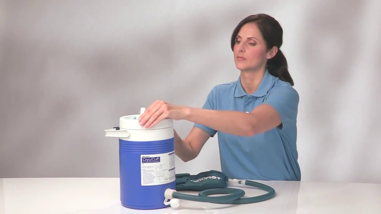 Aircast Cryo Cuff with Gravity Cooler - YouTube
