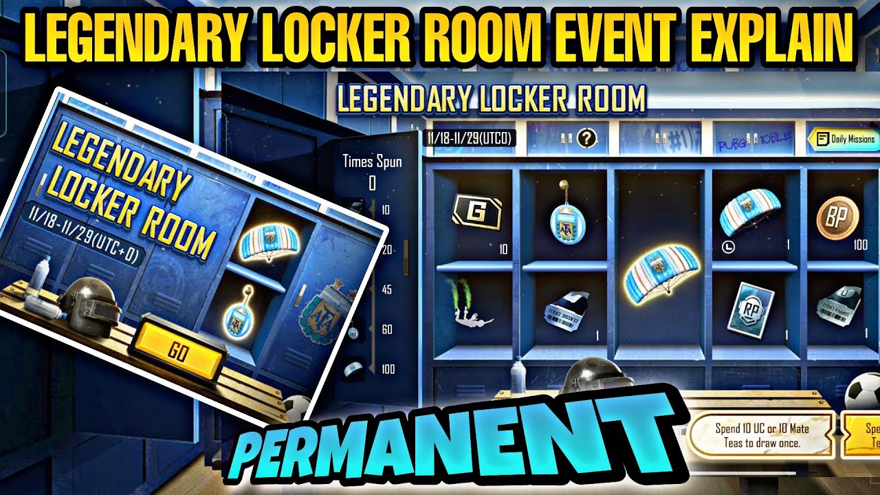 LEGENDARY LOCKER ROOM EVENT IN PUBG MOBILE | PERMANENT REWARDS - YouTube