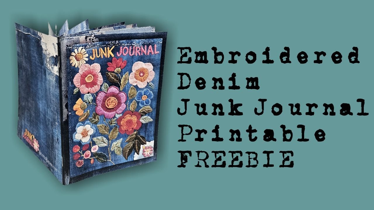 Embroidered Denim Journal Freebie - YouTube