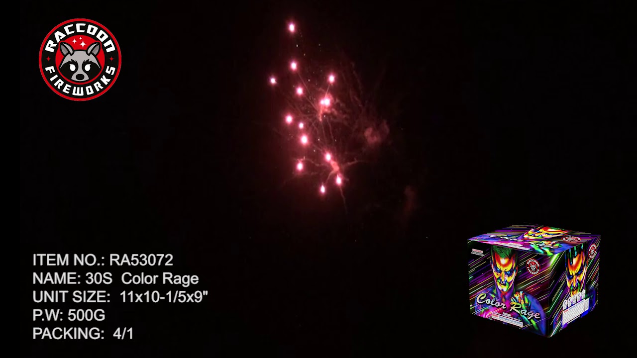 Color Rage by Raccoon Fireworks RA53072 - YouTube